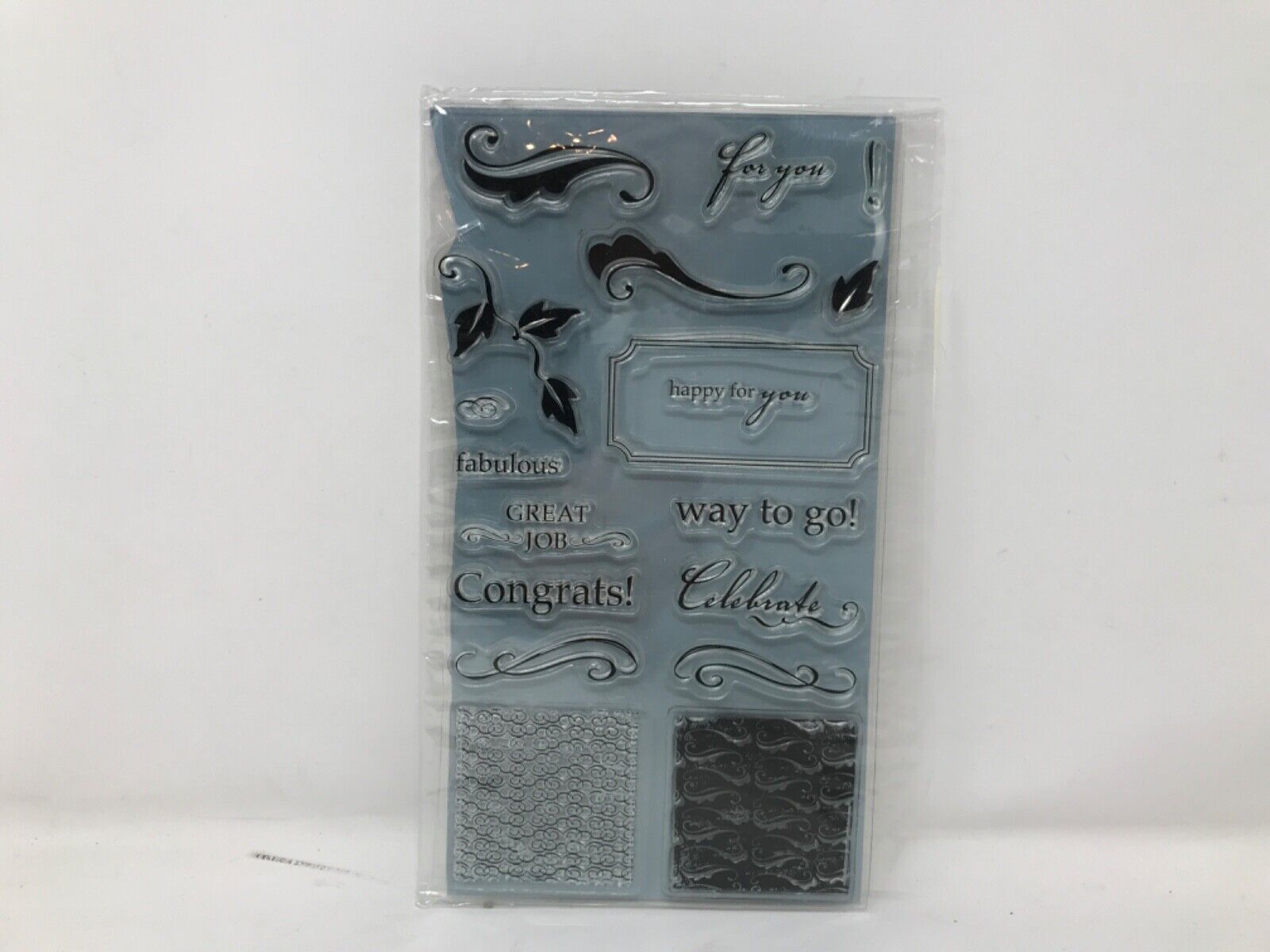 Fiskars clear motivational words and leaf designs stamp set [New ...